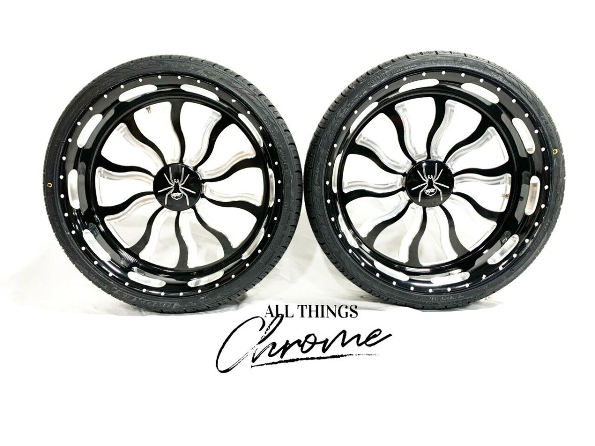 SPYDER 18″ BLACK CONTRAST CUT INFERNO WHEELS/TIRES 2012-2017 CAN-AM RT ...