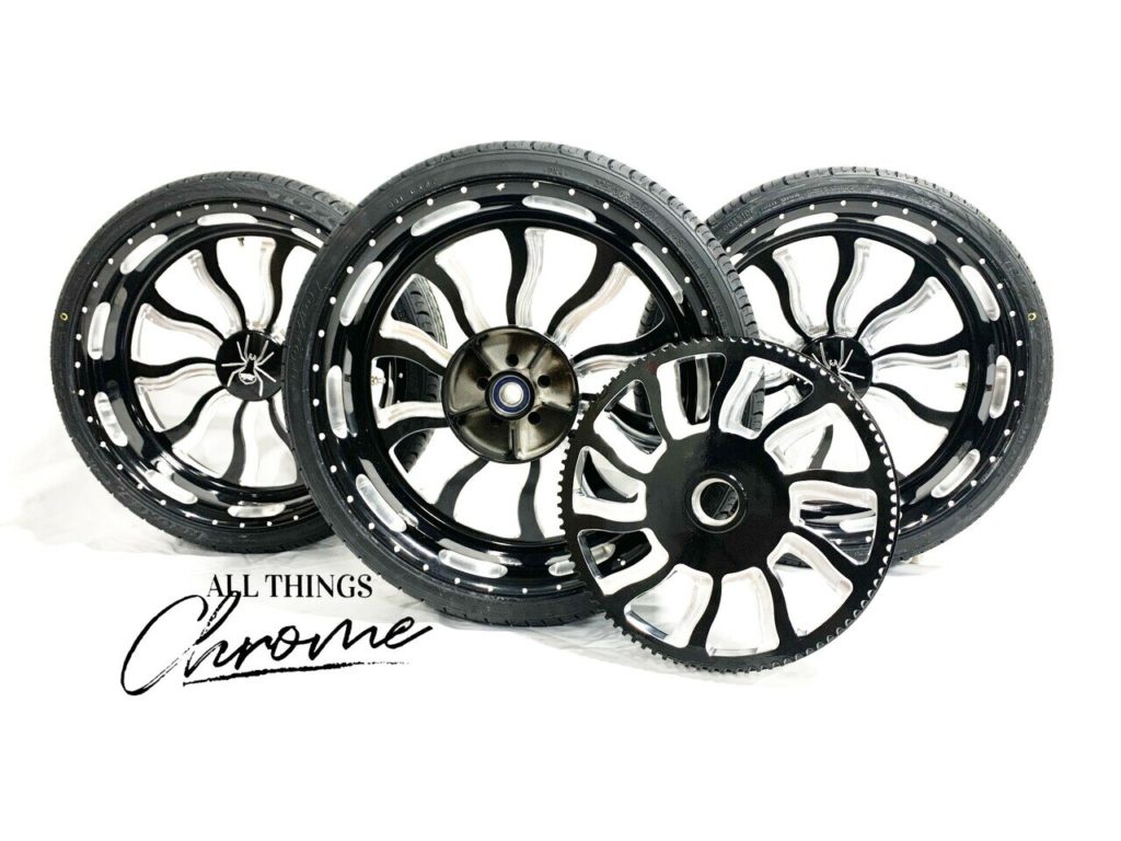 SPYDER 20″ BLACK CONTRAST INFERNO WHEELS,TIRES,PULLEY 2013-2015 CAN-AM ...