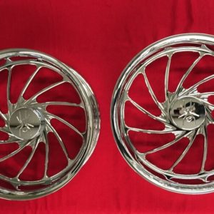 Three CHROME 18 INCH TURBO RIMS w/ CENTER CAPS FOR CAN-AM SPYDER ...